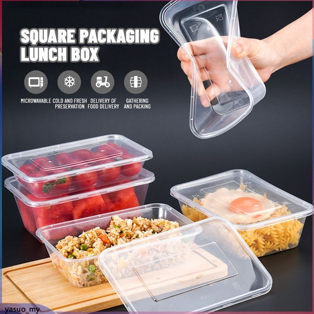 Rectangle Microwavable Food Container Disposable Plastic Box With A Sealed Lid 650ml (yasuo.my ...