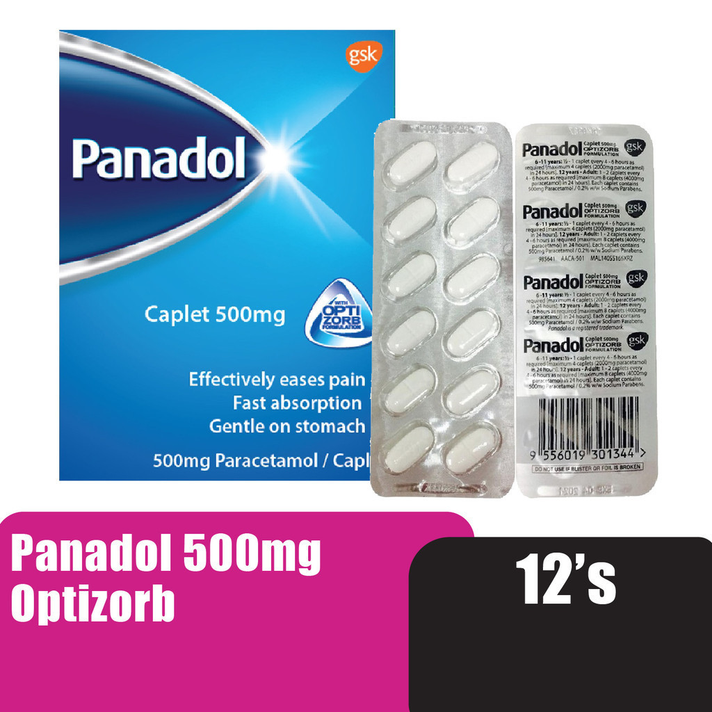 Panadol Optizorb, GSK Panadol 500mg Paracetamol for Fever & Painkiller ...