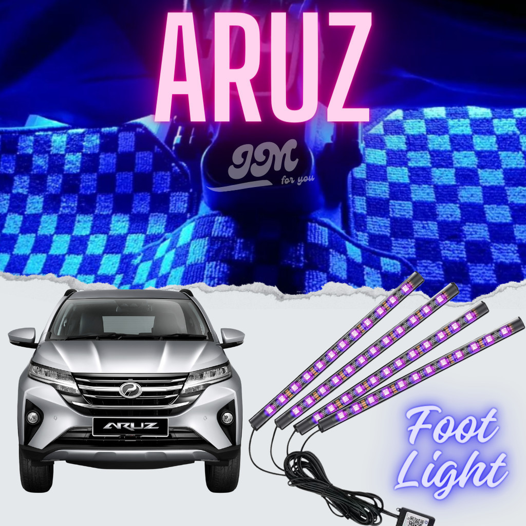 ARUZ LED FOOT LIGHT RGB Floor Ambient Light Lampu Kaki Kereta Interior ...
