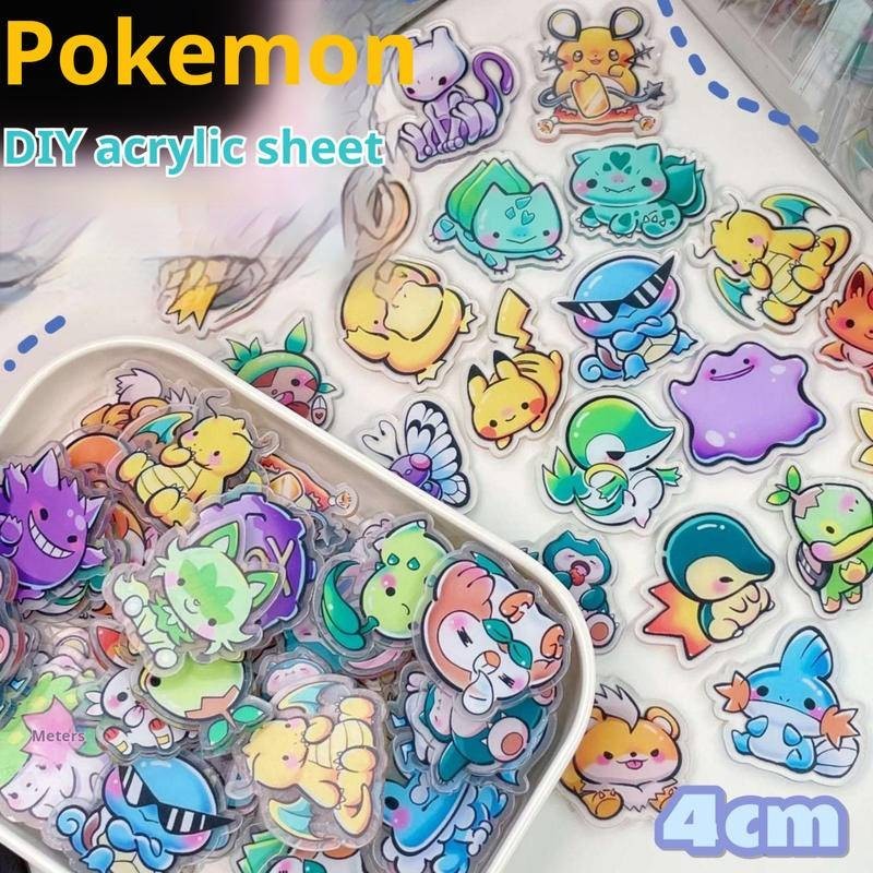 Pokemon 4cm Cute Anime DIY Acrylic Craft Pieces - Frame and Keychain ...