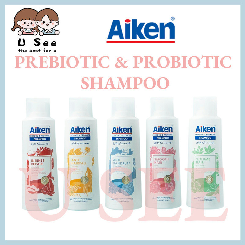 Aiken Shampoo Prebiotic & Probiotic -350g [Anti Dandruff / Anti ...