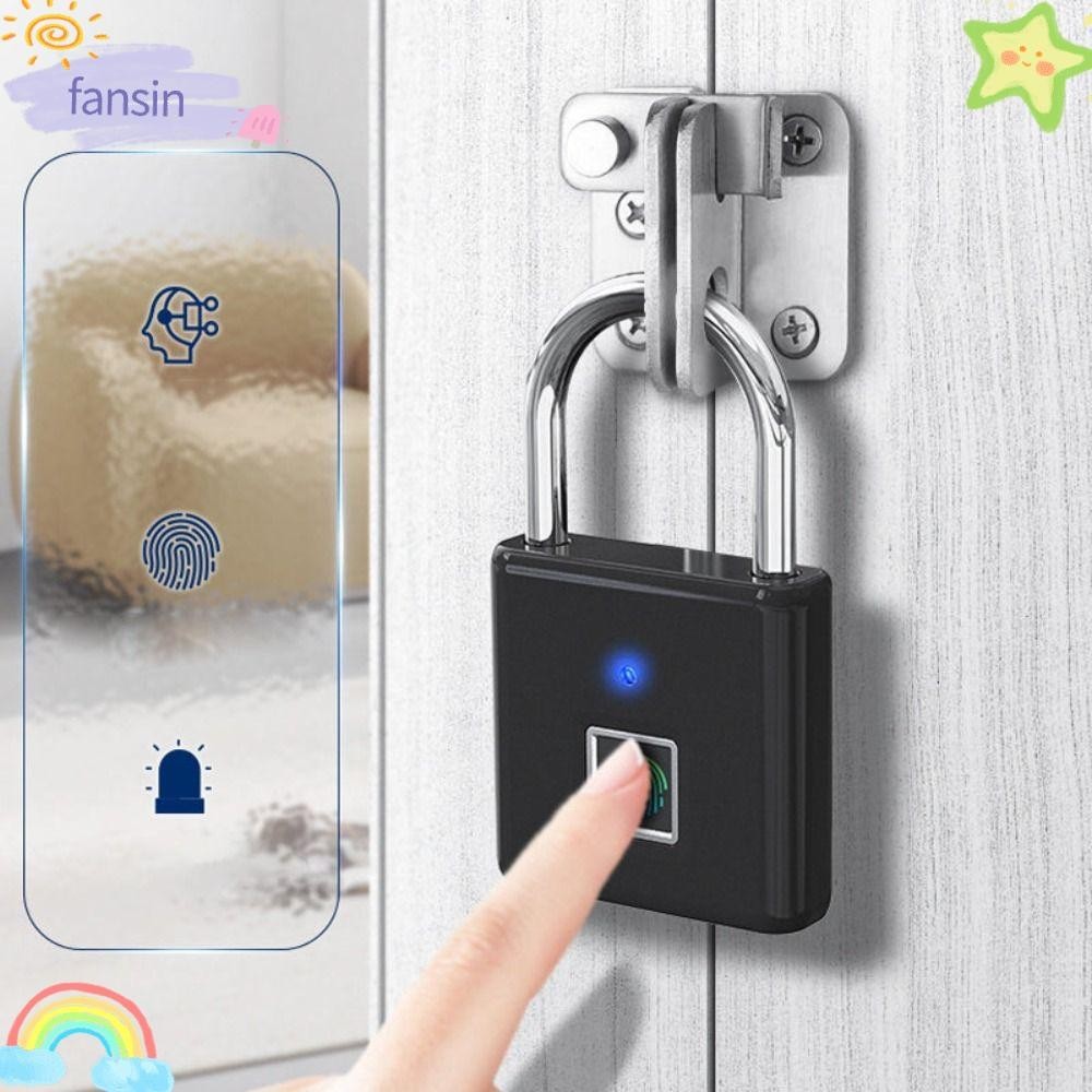 FANSIN Smart Fingerprint Padlock, Anti-Theft Portable Fingerprint ...