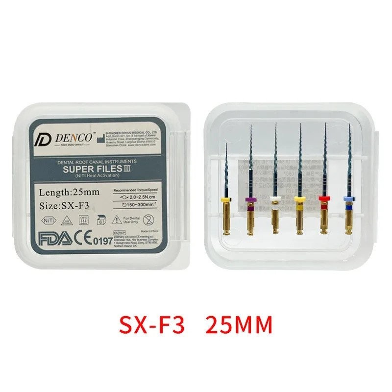DENCO SUPER III Dental Root Canal File Heat-Activated Rotary Nitinol ...