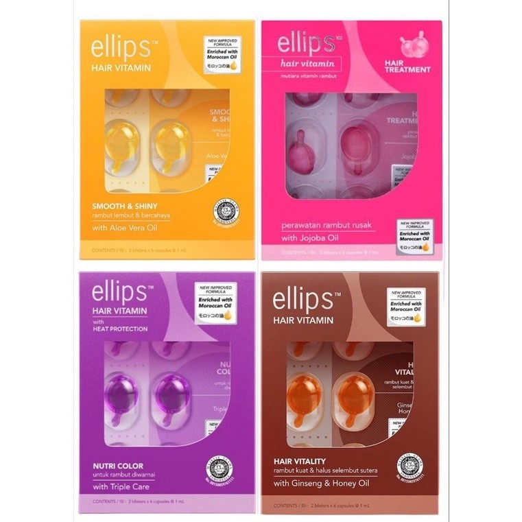 ELLIPS 12 PEARLS - HAIR TREATMENT / SMOOTH & SHINY / NUTRI COLOR / HAIR ...