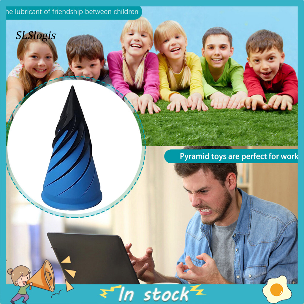 SLS_ Pyramid Home Decor Desk Pyramid Sculpture 3d Printed Spiral Cone ...