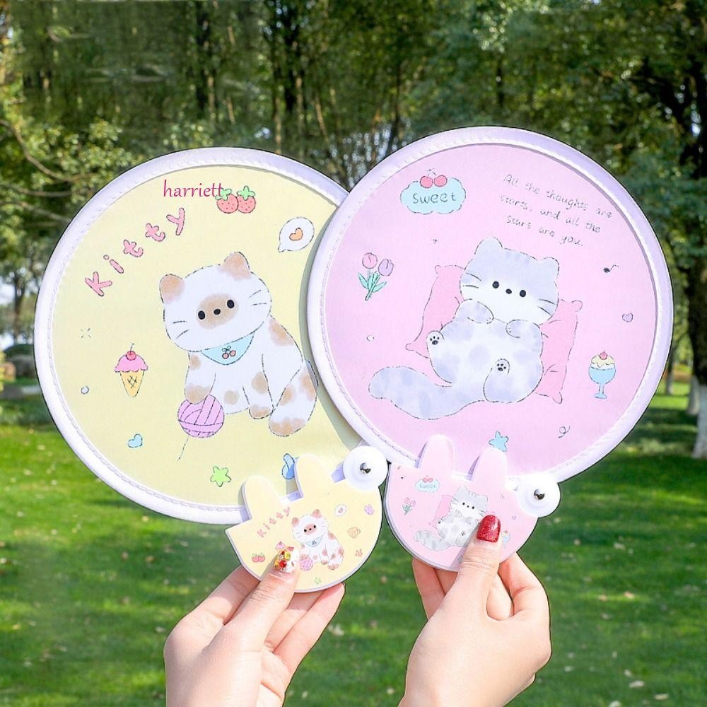 HARRIETT Flying Disk Fan, Cartoon Round Folding Fans, Decorative ...
