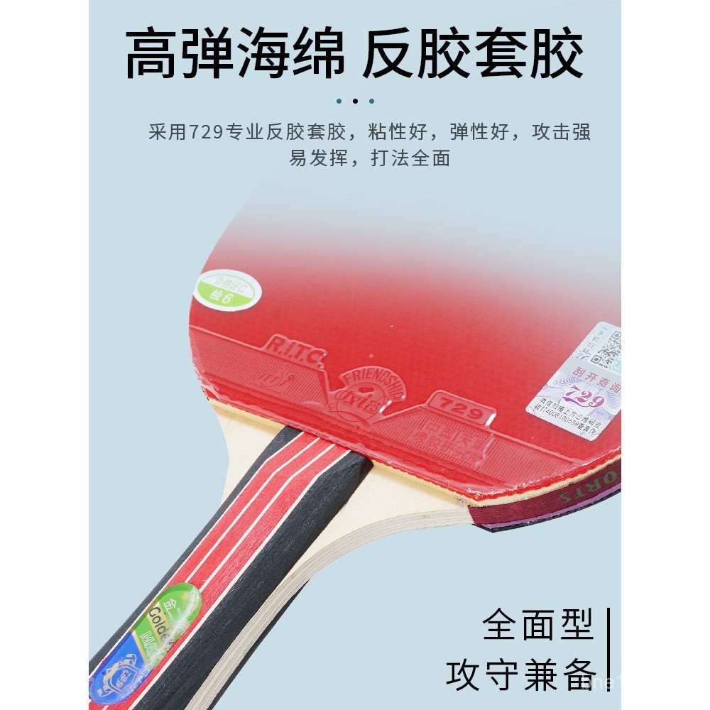 Friendship 729 Table Tennis Racket Gold Two Star One Star Double-Sided ...