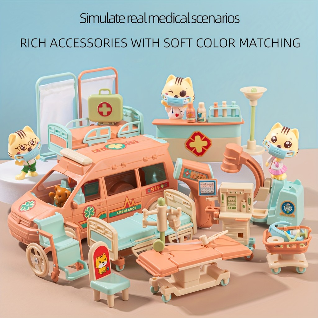 Deluxe Pet Medical Playset - Mini Simulation Cat Doctor Toy with ...
