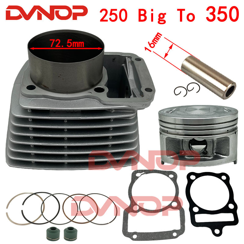 72.5mm Big Bore Cylinder Block Kit For CG250 CG350 CG 350cc 16mm Pin ...