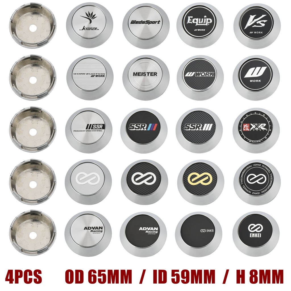 JDM Car Racing 65mm Wheel Center Hub Caps WORK VS EQUIP MEISTER Wheel ...