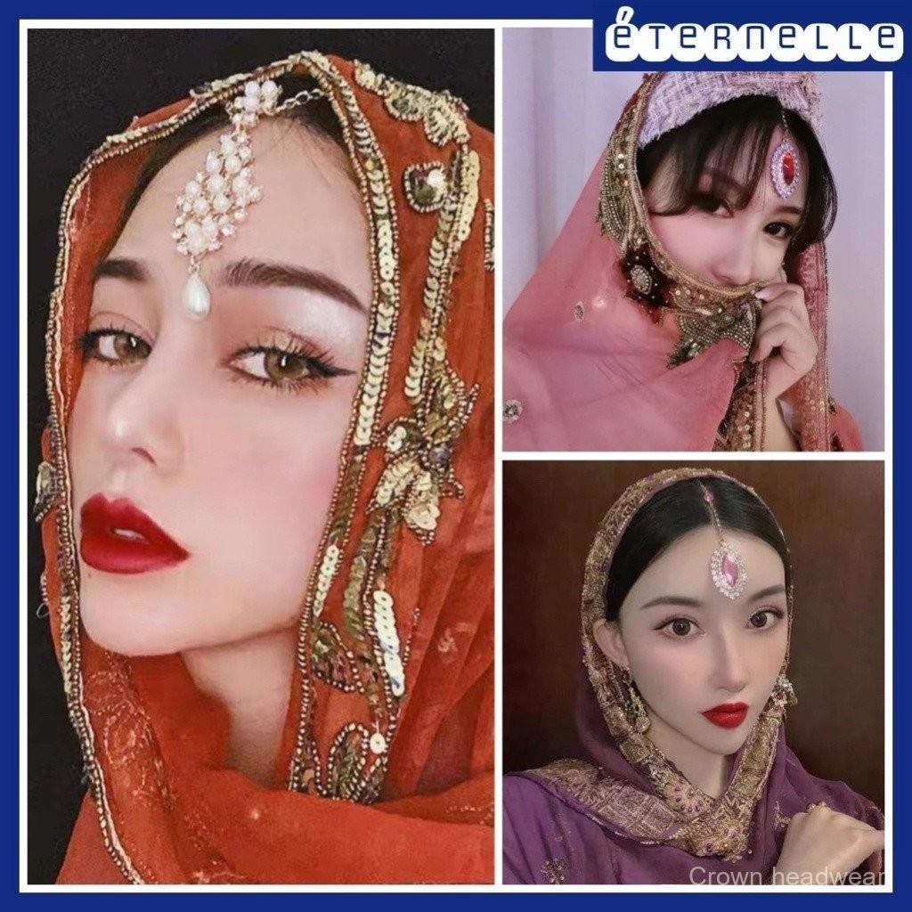 Forehead Jewelry Rhinestone Head Chain Crystal Headpiece Women Boho ...
