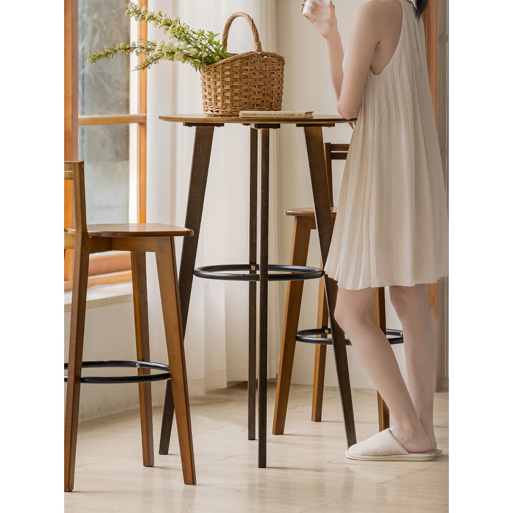 Kaunter Bar Rumah Meja Bar Tinggi Dilekap di Dinding Meja Bulat Kecil ...