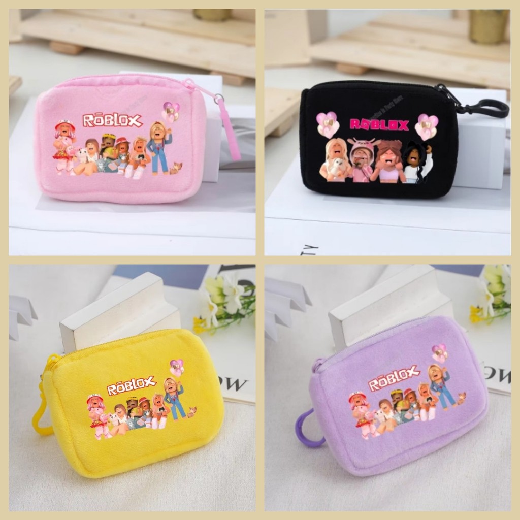 Roblox Plush Coin Purse Girl Boys Mini Short Wallet Keychain Zipper ...