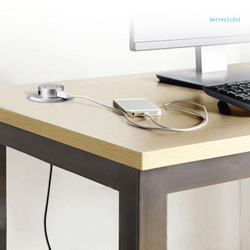 BTM 3Hole Plug Desk Hole Embedded USB Charger Lifting Hidden Extension ...