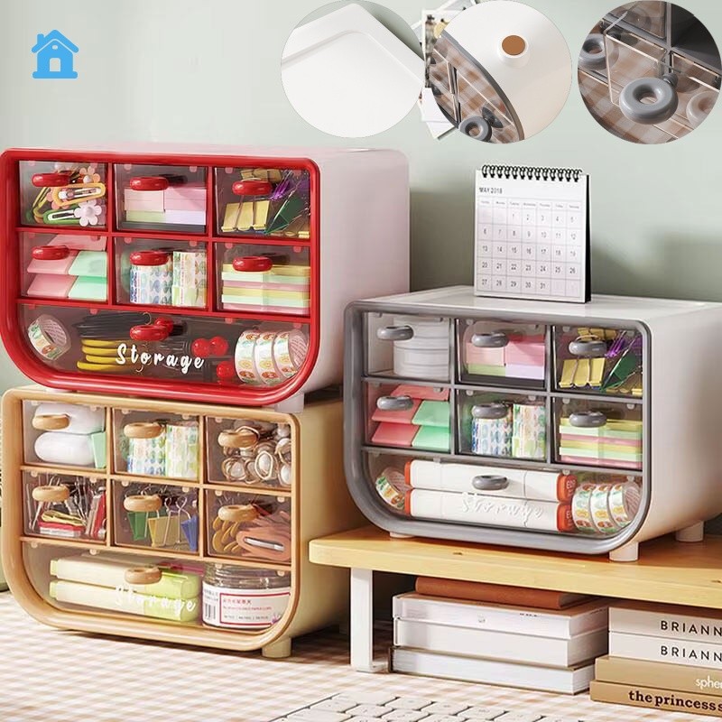 Transparent Desktop Storage Box Drawer Desk Organizer Stationery ...