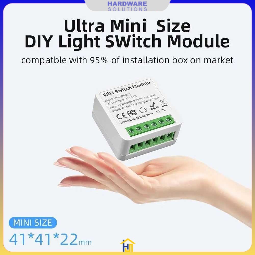 Mini Smart Switch WiFi Tuya 2 Channel Control Module 10A - MINI-W1-2CH ...