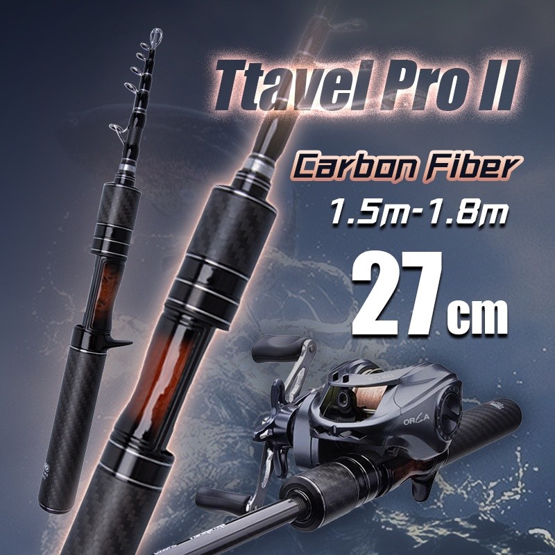 Orca Telescopic Pro2 Lure Rod Full Carbon Vibration Out 1.5m casting ...