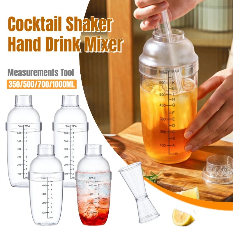 Cocktail Shaker Hand Drink Mixer Bubble Tea Shaker Scales Strainer Top ...