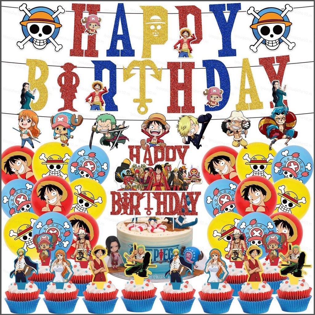 SY10 One Piece Monkey D Luffy theme kids birthday party decorations ...