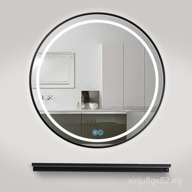 Smart Bathroom Mirror Aluminum Frame with Shelf LED Luminous Mirror ...