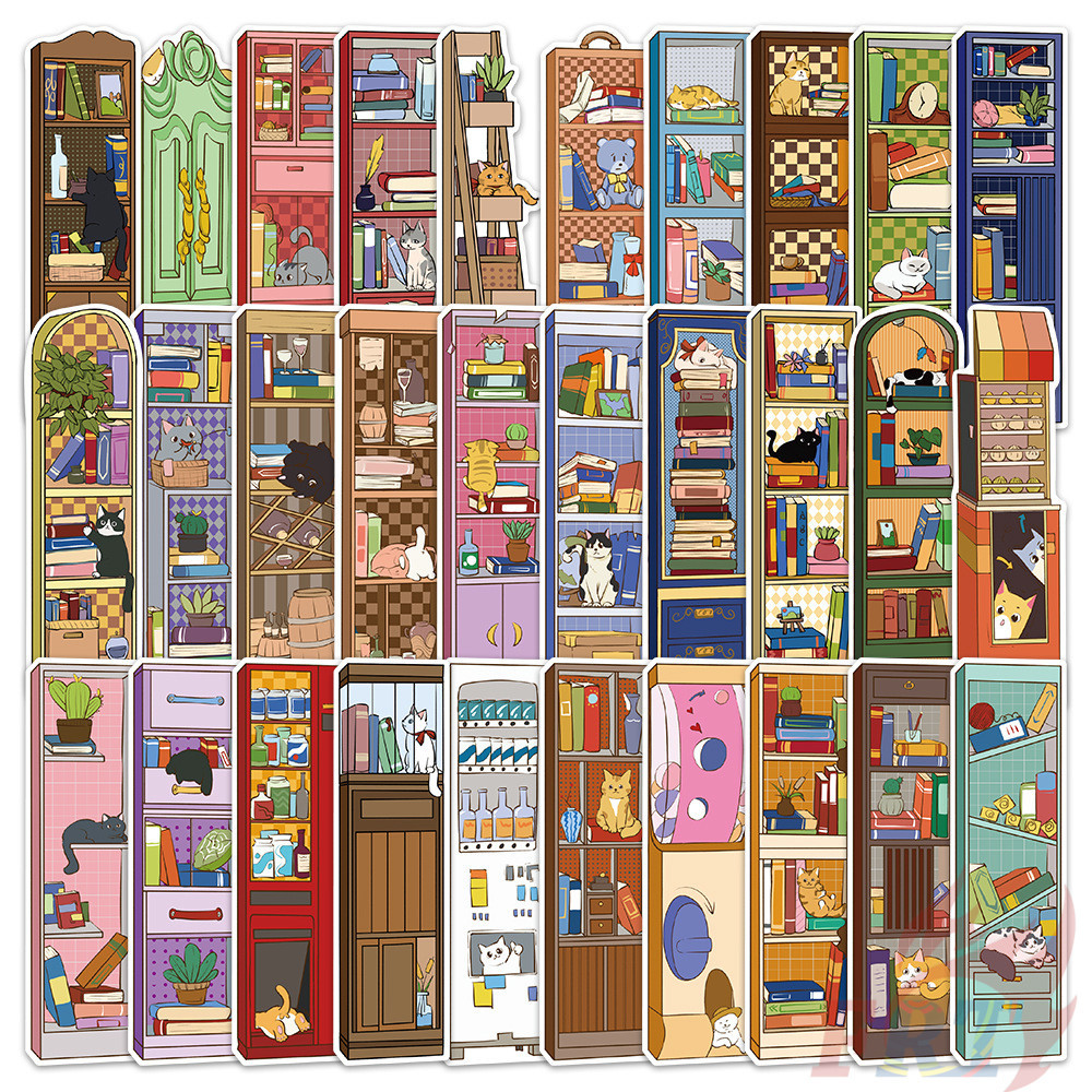 30Pcs/Set ※ Cat's Bookcase Bookmarks ※ Fashion Books Marker of Page ...
