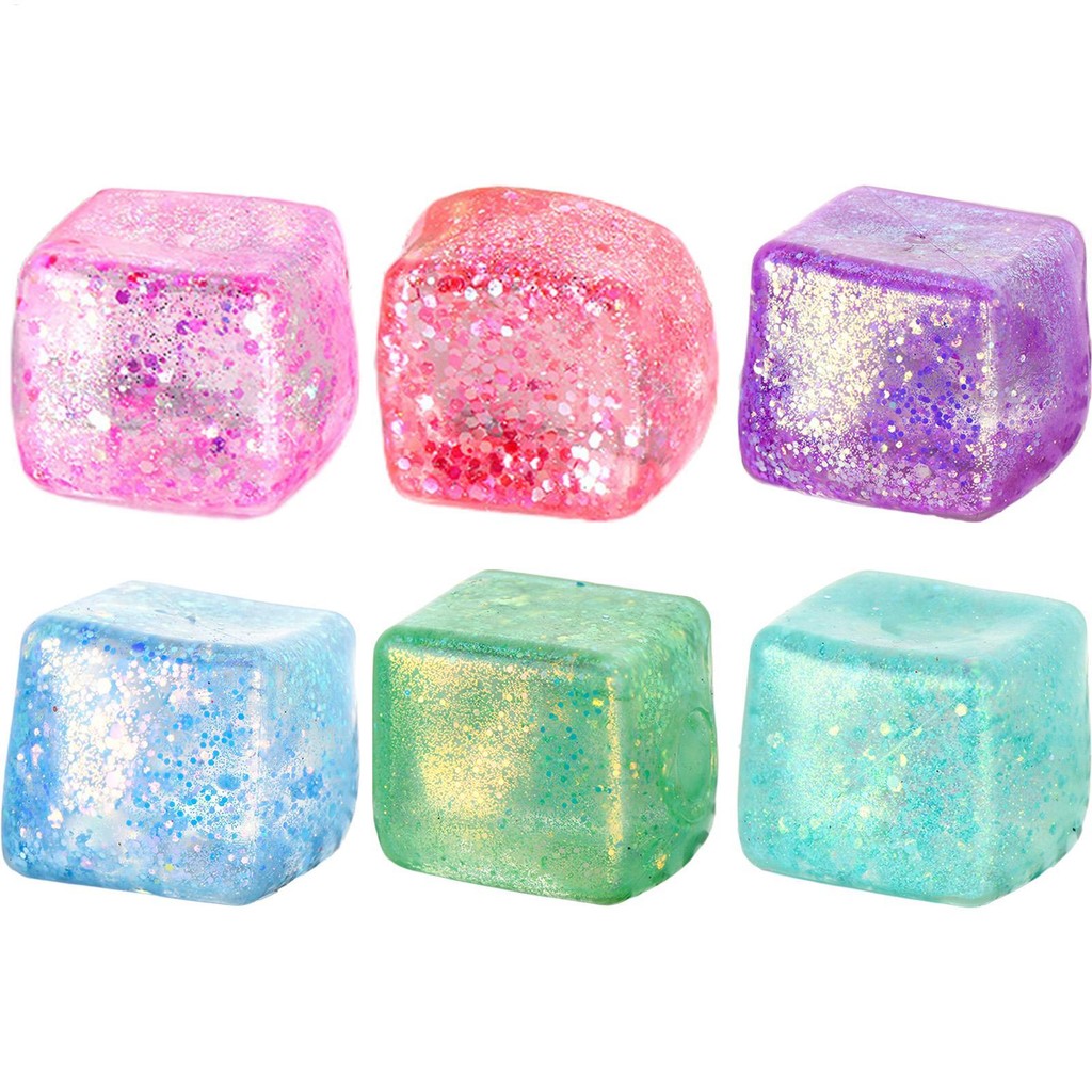 Squeeze Cube Large Glitter Stress Sugar Ball Slow Rebound Sensory ...