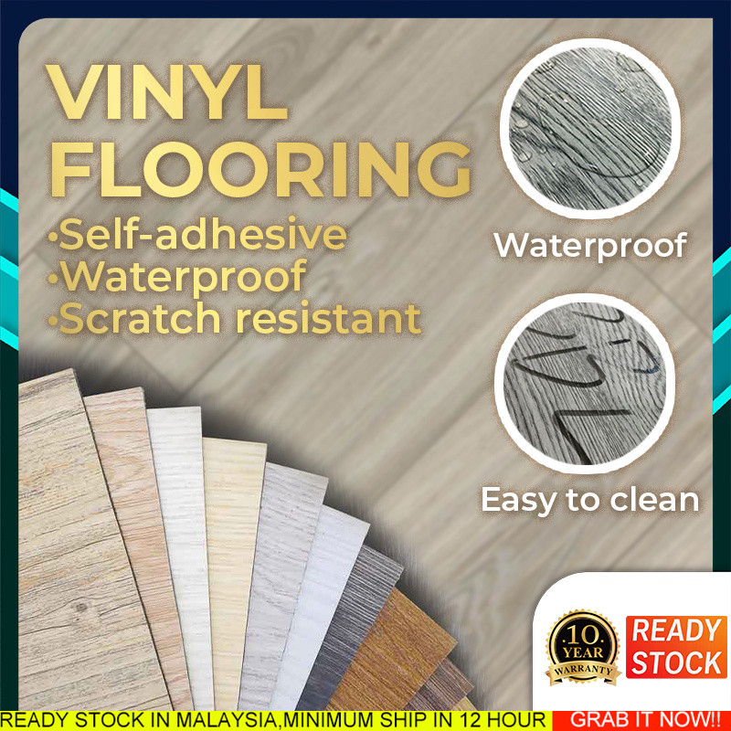 36pcs Vinyl Flooring 2MM Waterproof Self Adhesive Sticker Lantai Vinyl ...