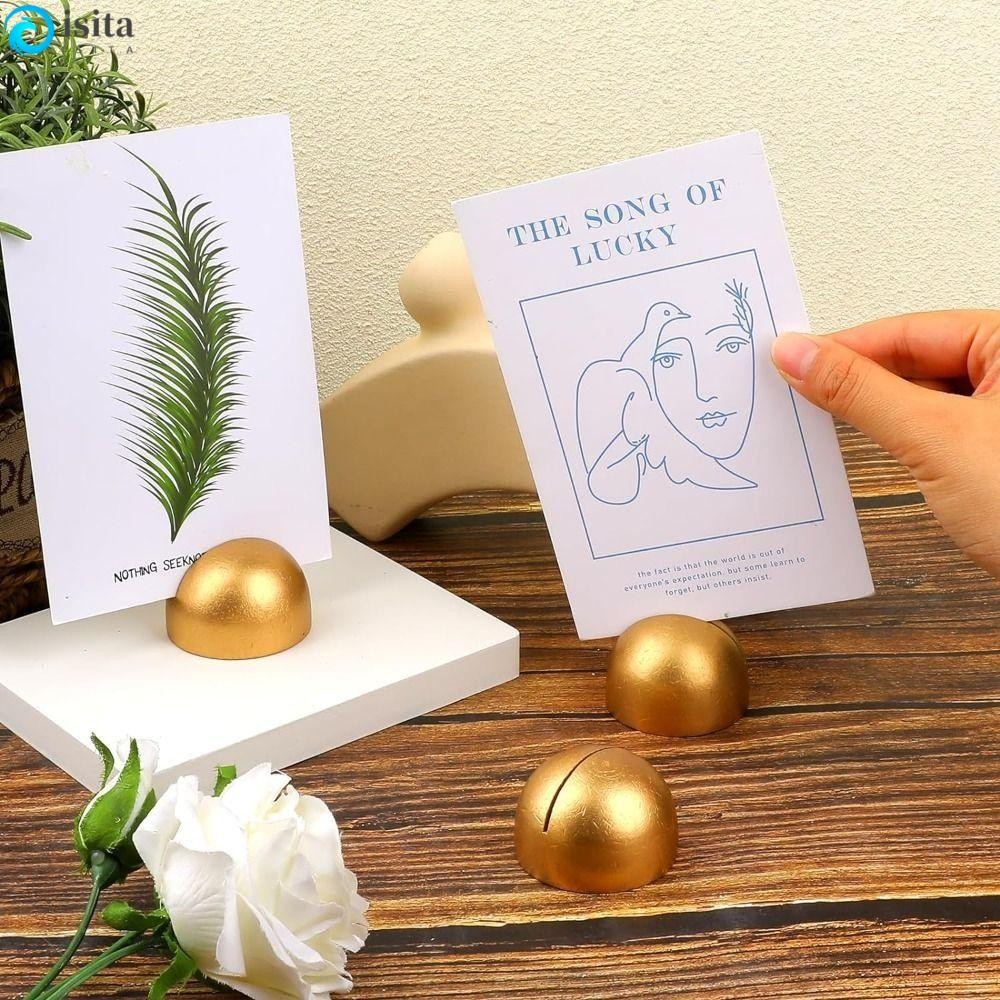 ISITA Table Number Stand, Gold Wooden Photo Card Postcard Display Stand ...