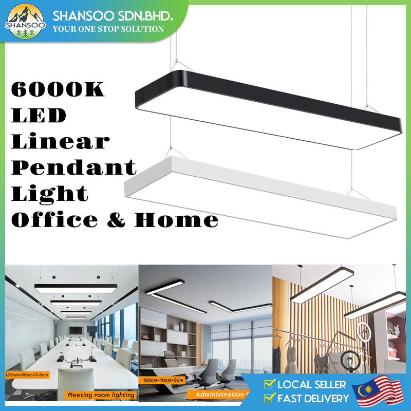 4FT Office Pendant Light Lampu LED Siling Panjang Chandelier Ceiling ...
