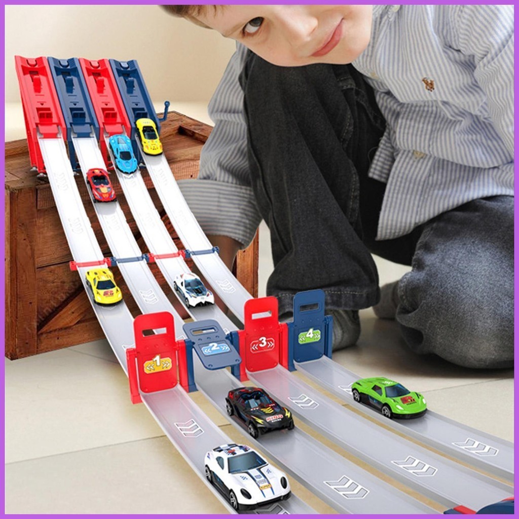 Toy Car Ramp Educational Car Race Toy Catapult Track Toy with 2 Mini ...