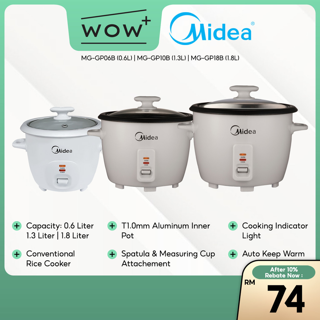 Midea MG-GP06B | MG-GP10B | MG-GP18B Conventional Rice Cooker - 0.6L-1 ...