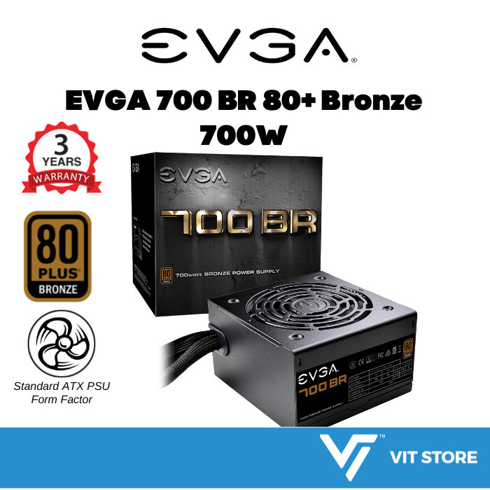 EVGA 700 BR 700W 80+ Gangsa Bukan Modular ATX Unit Bekalan Kuasa PSU, Waranti 3 Tahun | Shopee ...
