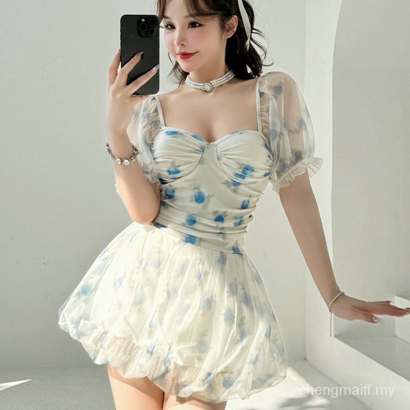 New Style One Piece Skirt Female Swimsuit Boxer Cover Belly Slimmer