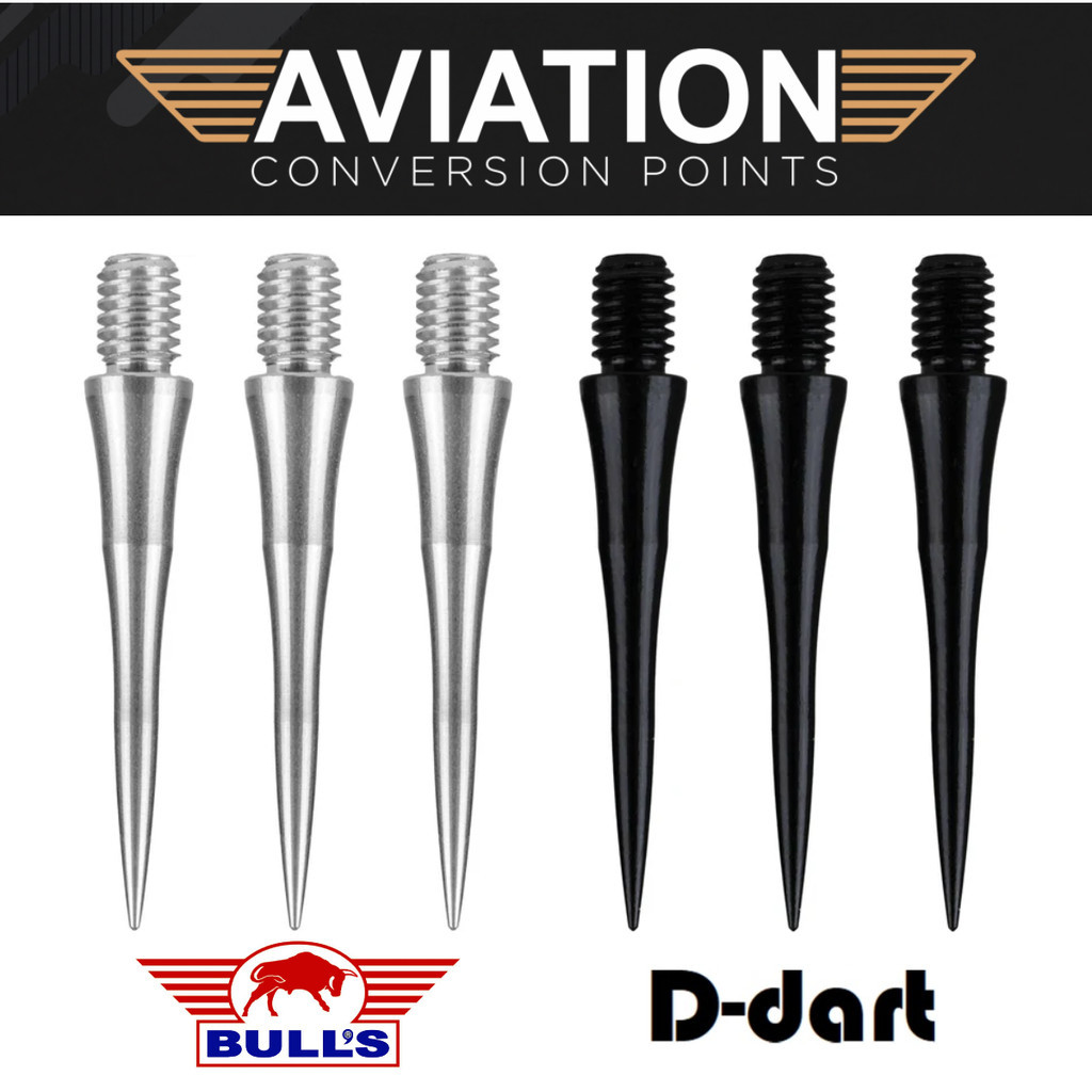 BULL'S CONVERSION POINT - 30mm Black/Silver Aviation Conversion Dart ...