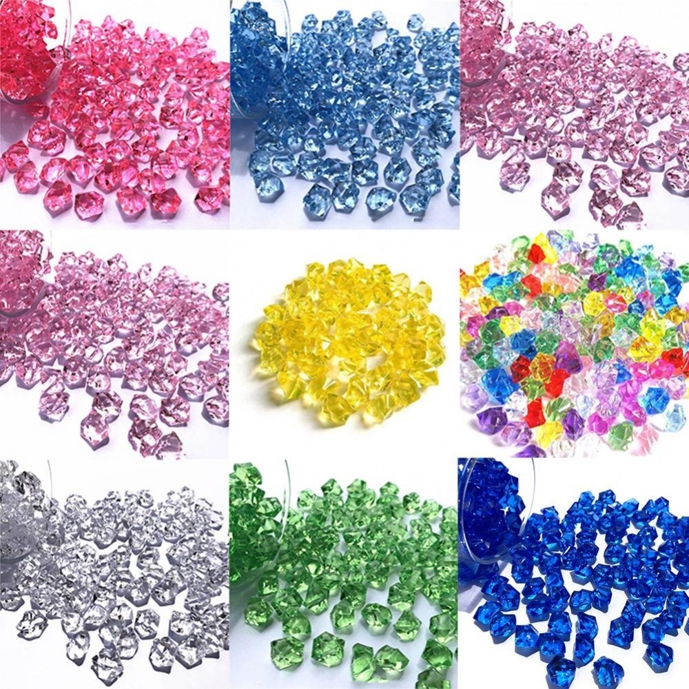 Bright Yellow Acrylic Crystal Ice Rocks for Vase Plant Decoration ...