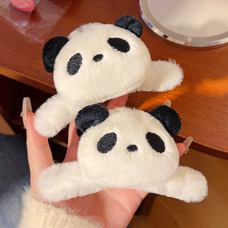 Kawaii Panda Hair Clips Cartoon Panda Claw Clips Woman Cute Headwear ...