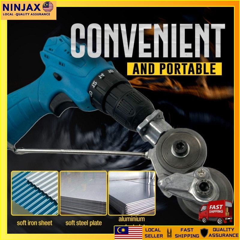 Electric Drill Plate Cutter Metal Sheet Cutter Attachment Double Headed ...