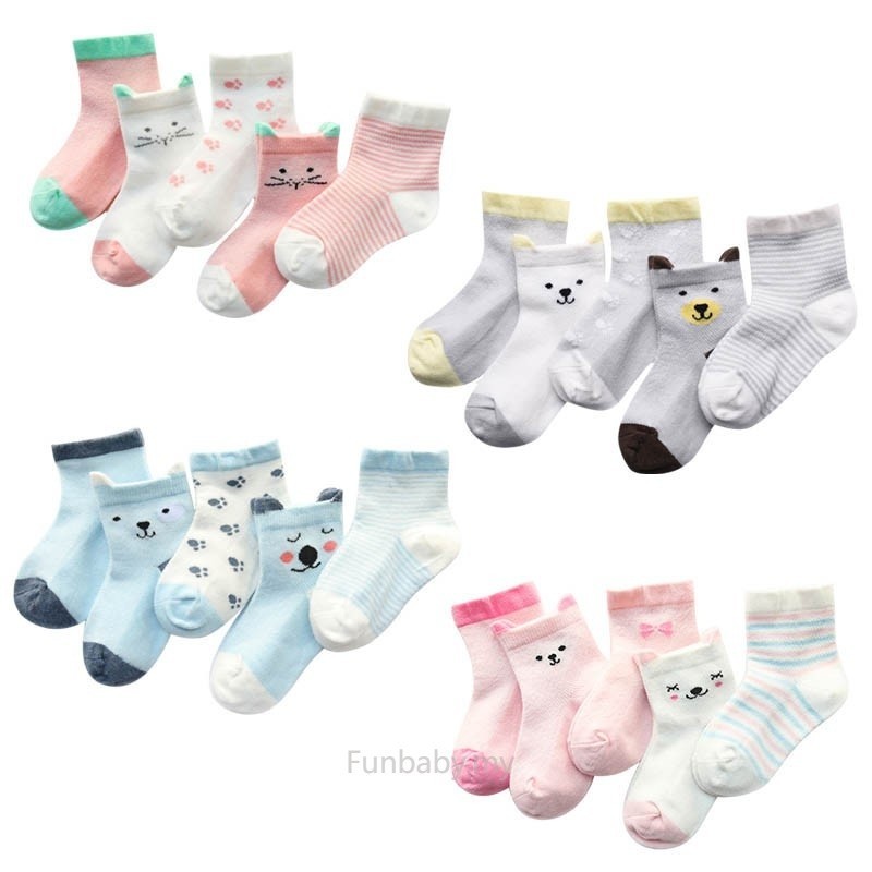 5 Pairs0-6Y Newborn Cotton Baby Socks Stoking Babysocks kanak-kanak ...