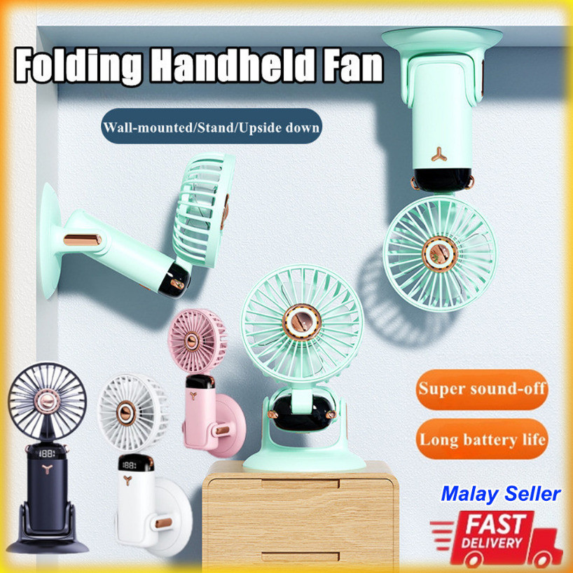 Upgraded 5 Modes Handheld Fan 10000mAh Wall Mounted Standing Upside ...