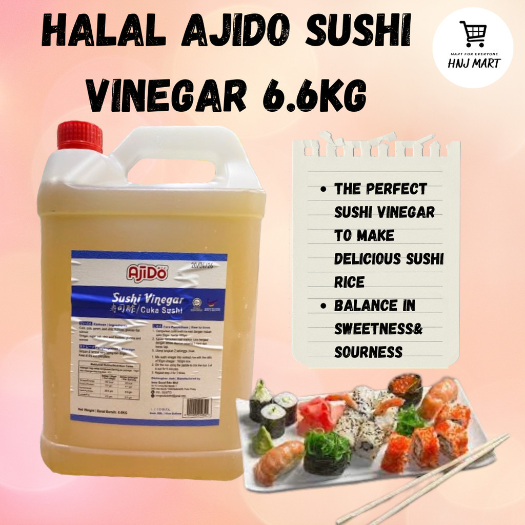HALAL AJIDO SUSHI VINEGAR 6.6KG 2.6KG JAPANESE SUSHI RICE SAUCE SUSHI RICE SEASONING | Shopee ...