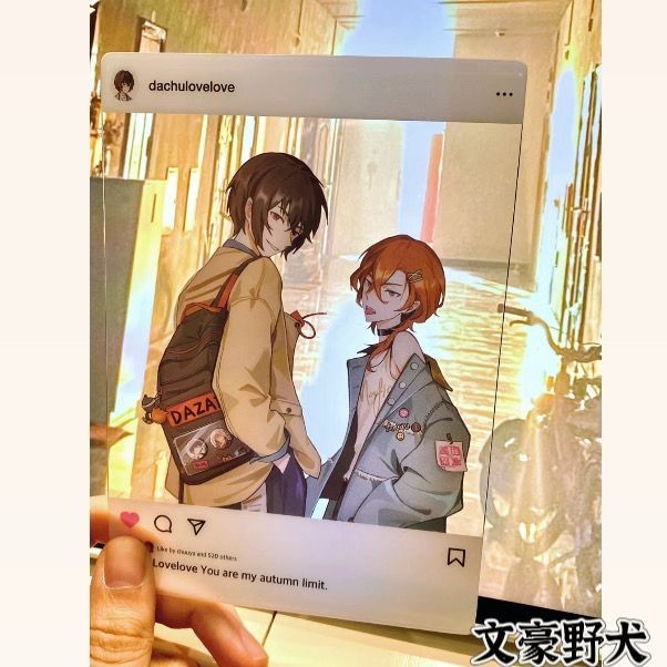 Bungo Stray Dogs Acrylic Card Dazai Osamu Nakahara Chuuya Transparent ...