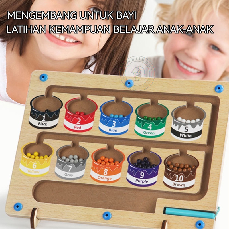 Color Classification Maze Counting Color Sorting Toy Magnetic Board ...