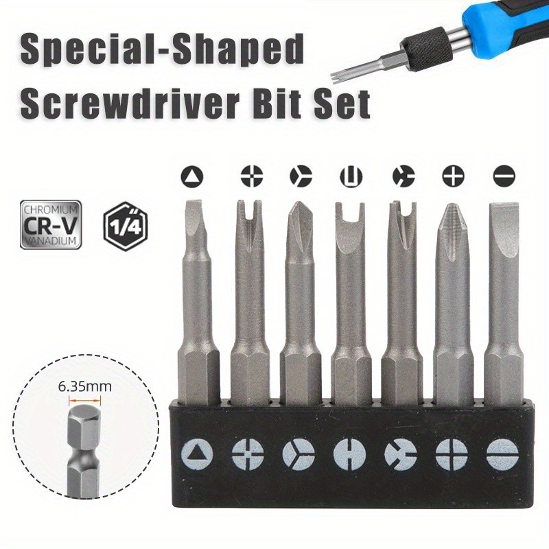 5/7/13pcs Special-Shaped Screwdriver Bit PH2 Triangle/U/Y Shape Three ...