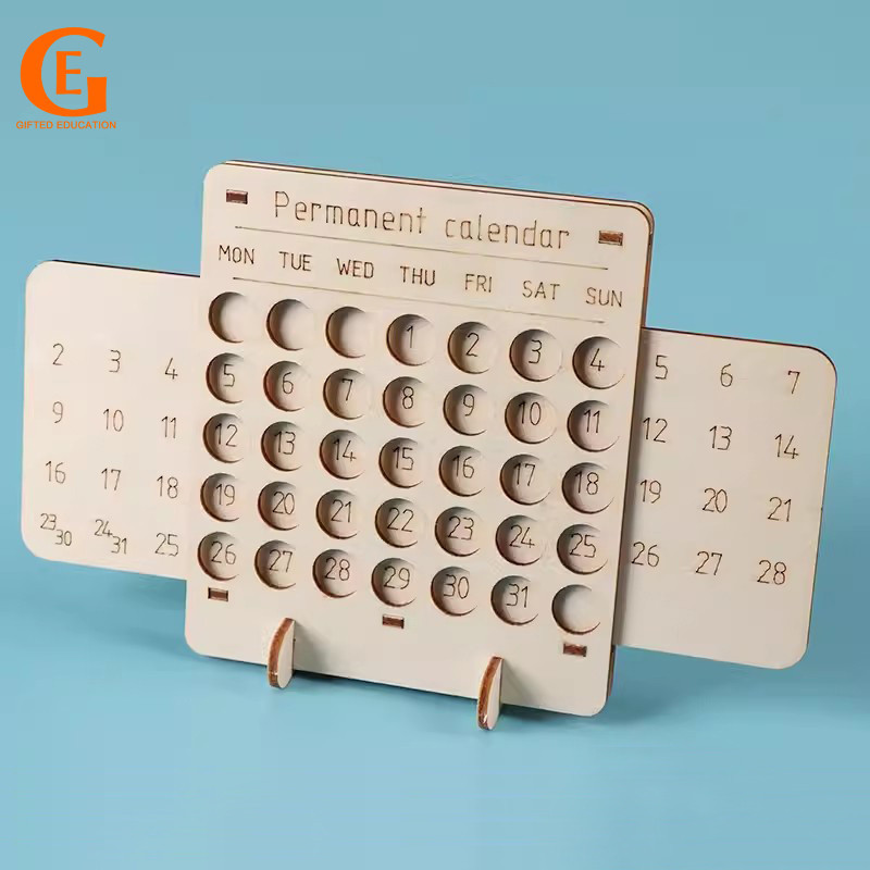 GIFTED EDUCATION DIY Calendar Toy Children Handmade Perpetual Calendar ...