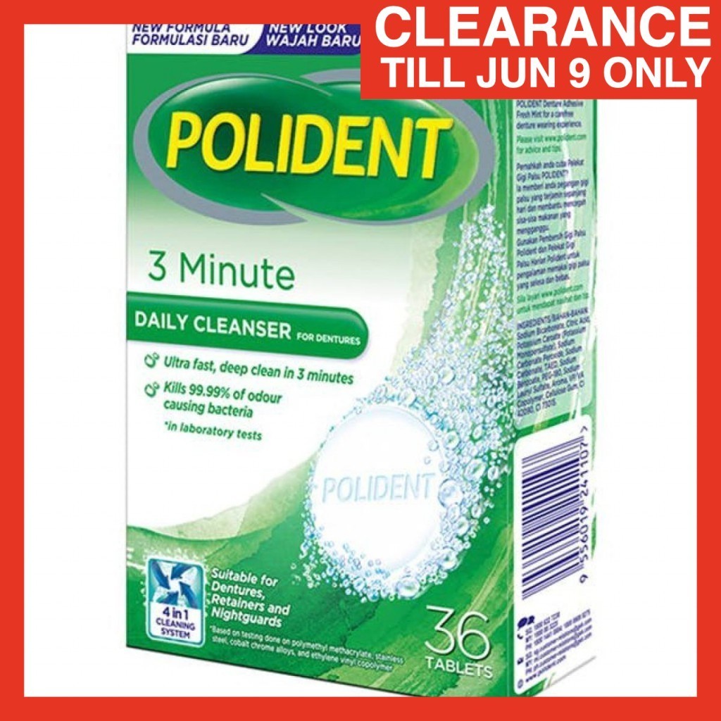 (36/72 TABLETS) Polident 3-Minute Denture Daily Cleanser Dental ...