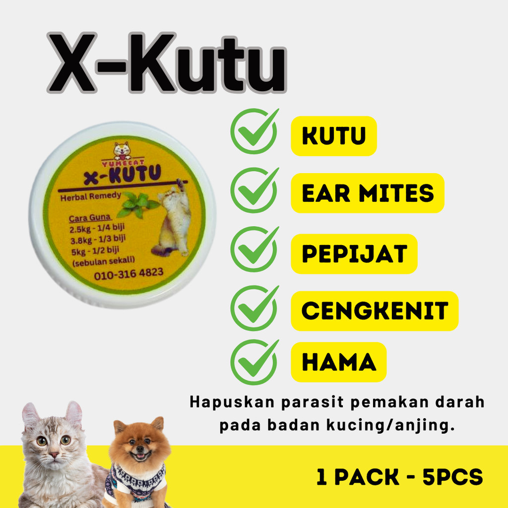 SmartCat X-KUTU Kurap Pepijat Cengkenit Kutu Kucing Anjing, Cat Dog ...