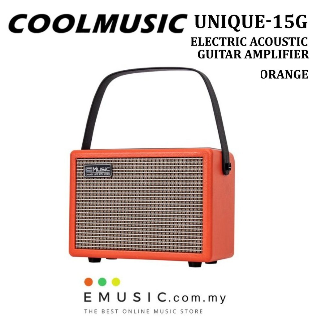 Cool Music 15-Watt Battery Powered Electric Acoustic Guitar Amplifier ...