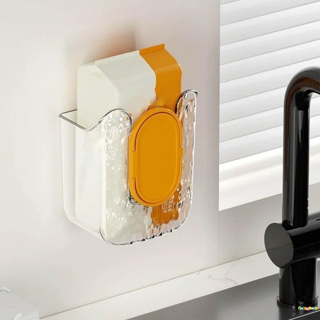 Wall Mounted Roll Tissue Container Easy to Refill Tissue Dispenser Box ...