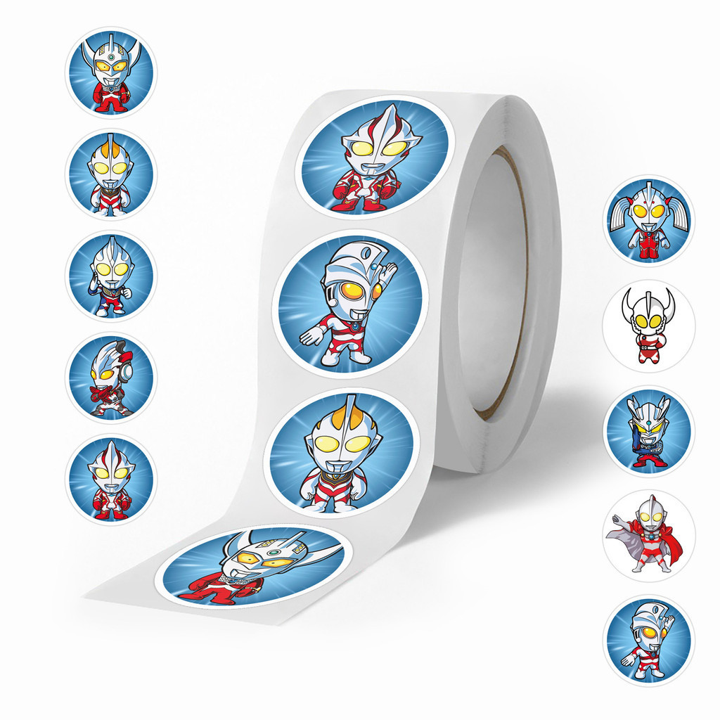 500 pcs 10 images Chibi Ultraman Stickers Roll/Stickers Tape | Shopee ...