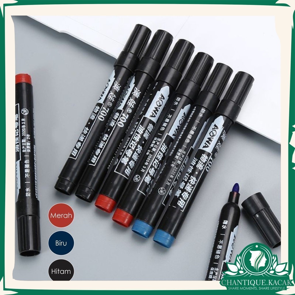 CK Permanent Marker Pen Quick Drying Waterproof Marker Pen Blue Red ...